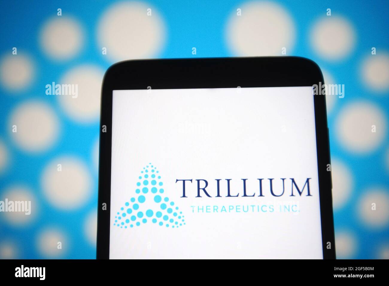 In this photo illustration, Trillium Therapeutics Inc. logo is seen ...