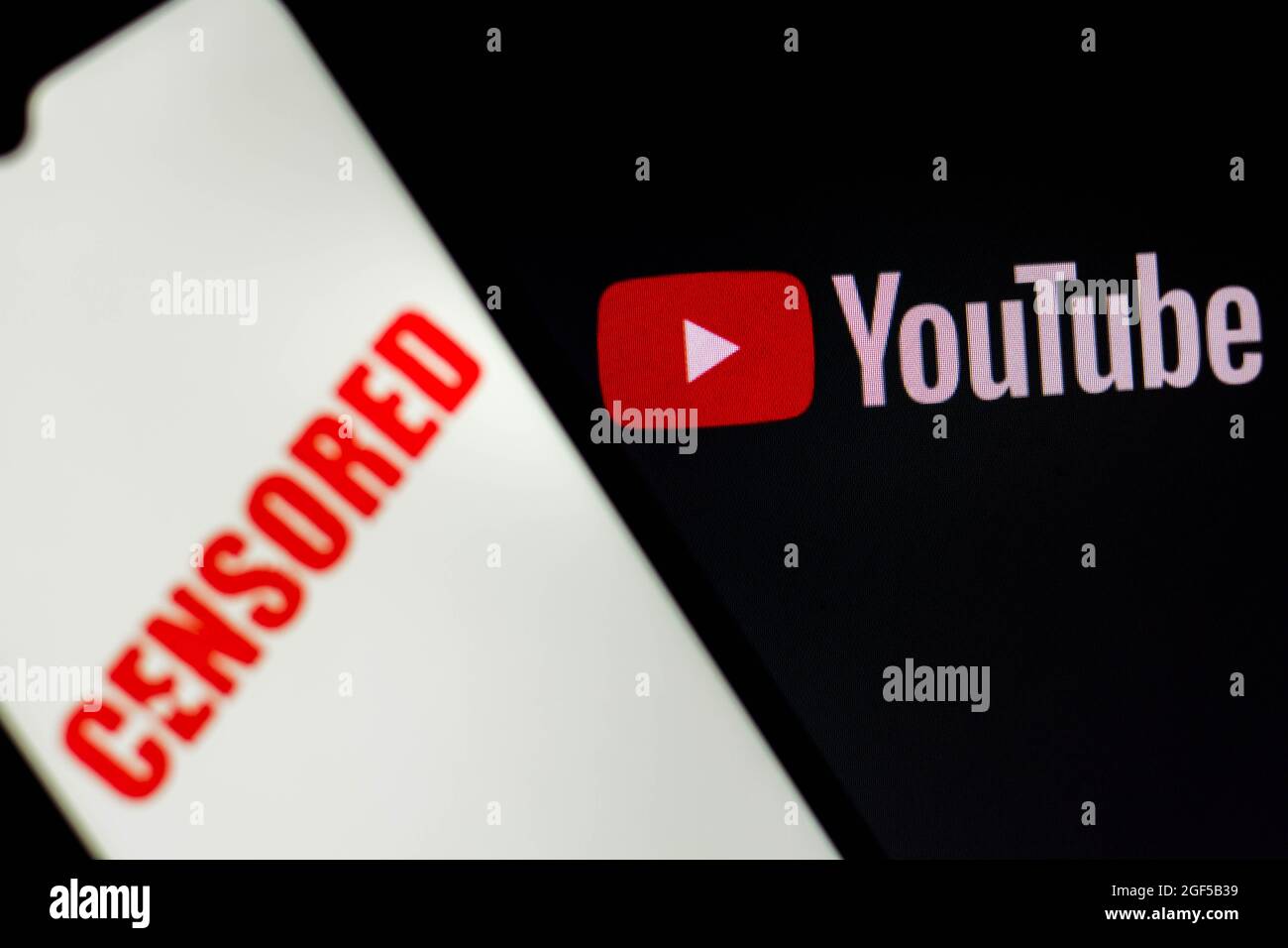 In this photo illustration the red alerting word censored is seen ...