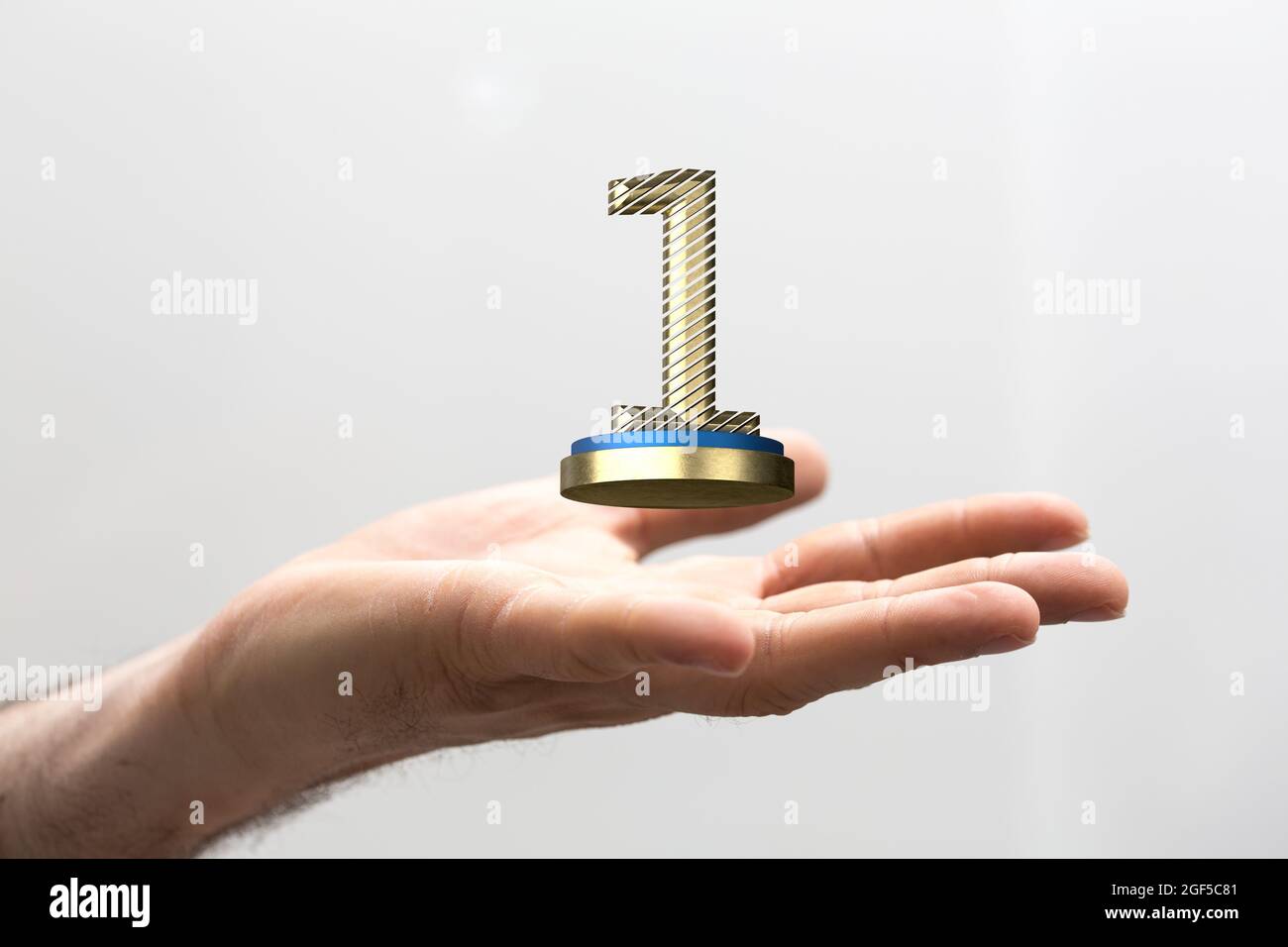 3d man holding award cup hi-res stock photography and images - Alamy