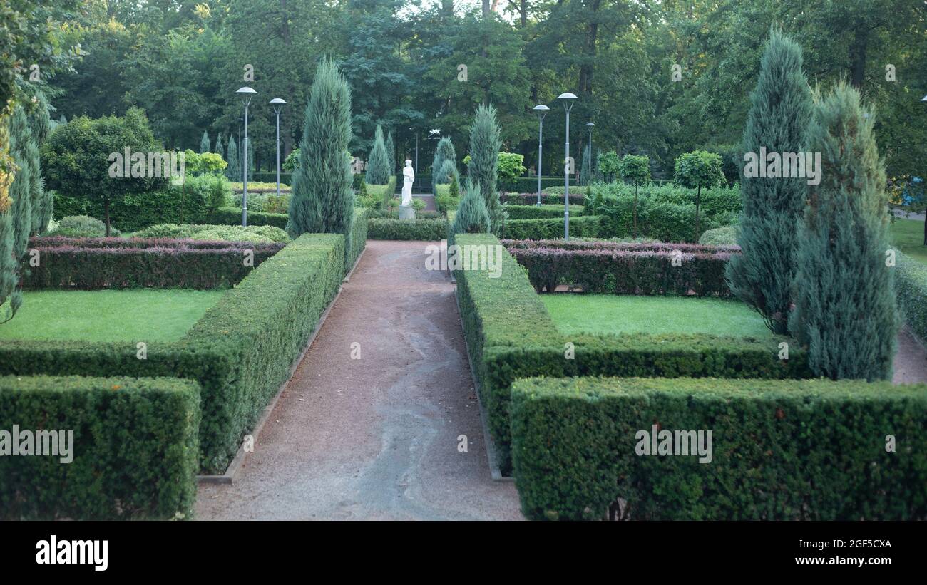 Garden in the French style the city of Bucha, Central Park Stock Photo ...