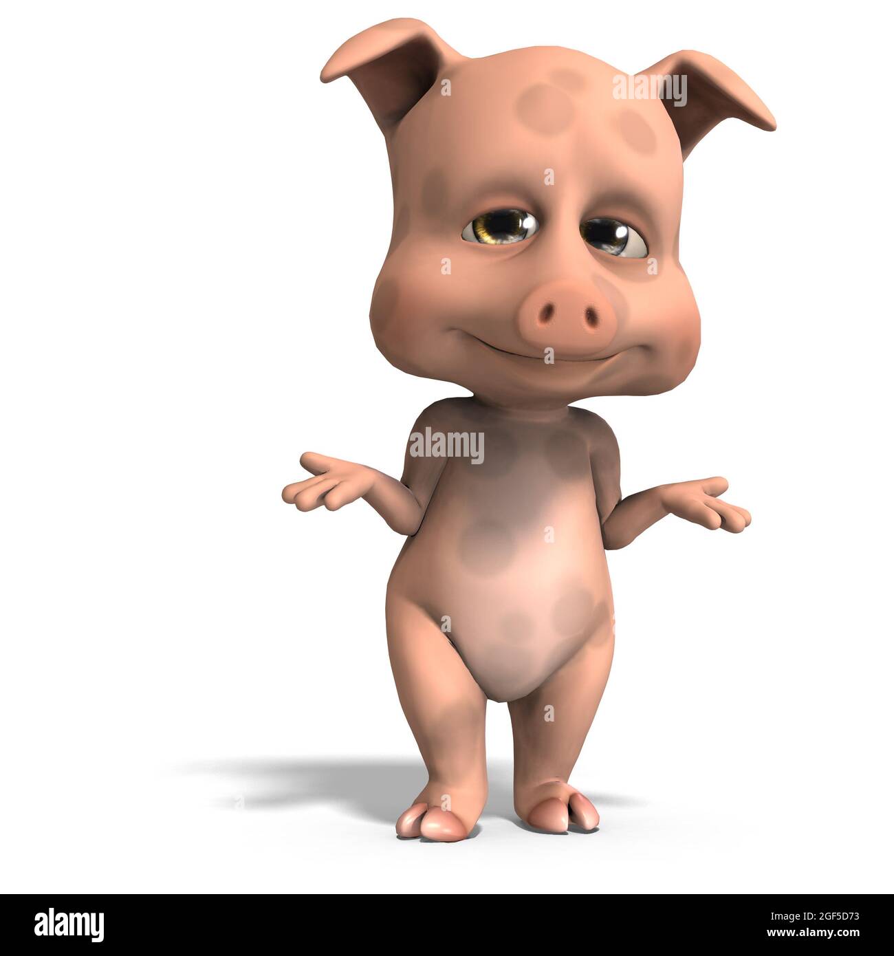cute and funny cartoon pig, 3d-illustration Stock Photo - Alamy