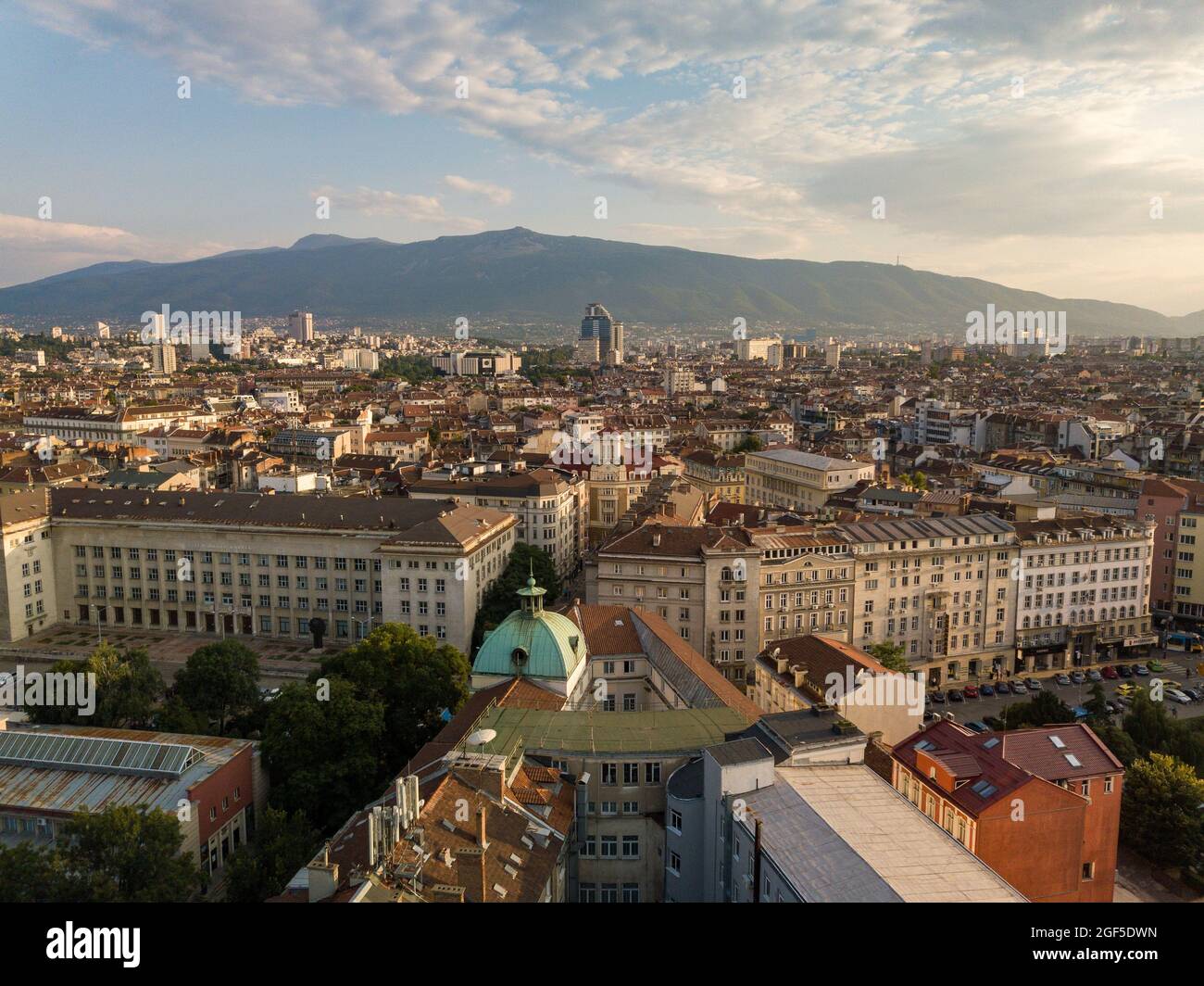 Aerial view of the beautiful cityscape of Sofia, Bulgaria Stock Photo ...