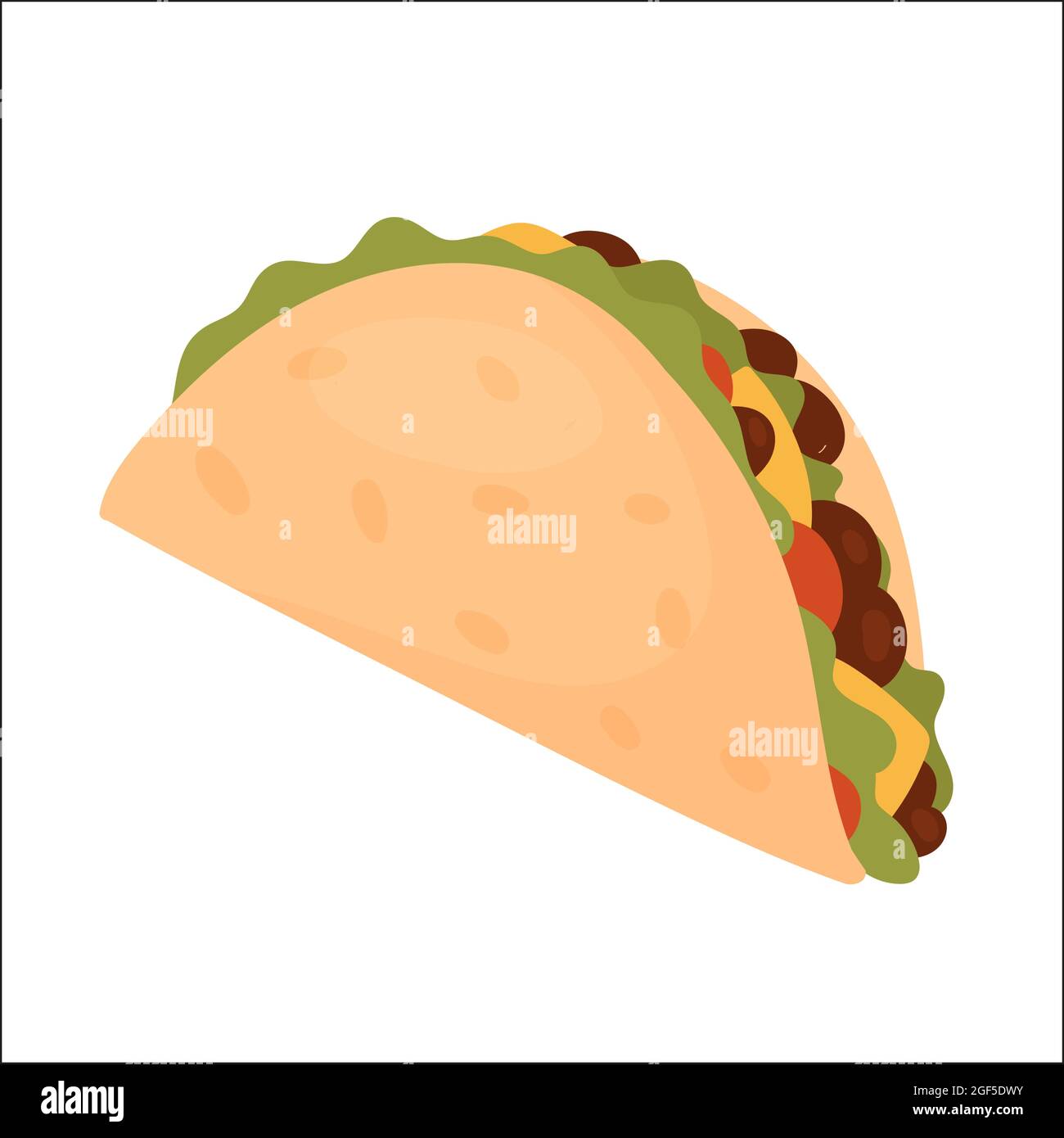 Fast food tacos, tasty fastfood snack vector illustration. Cartoon ...