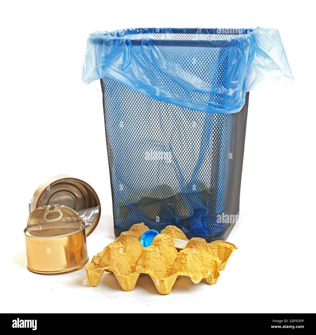 Garbage basket, isolated on white Stock Photo - Alamy
