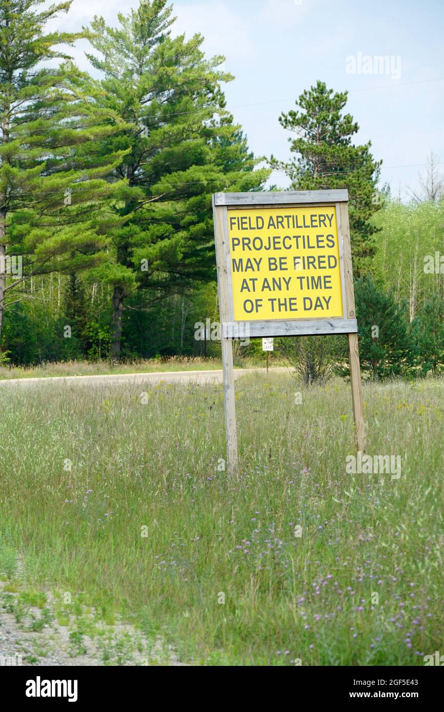 Artillery warning sign Stock Photo - Alamy