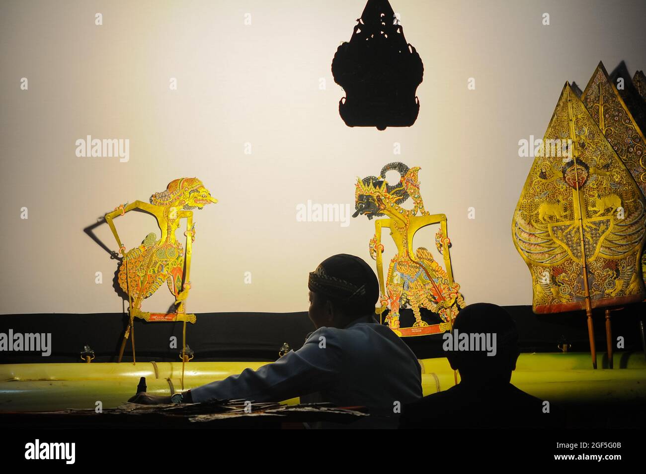 Wayang kulit show from the Java area. In Indonesia, there are several ...