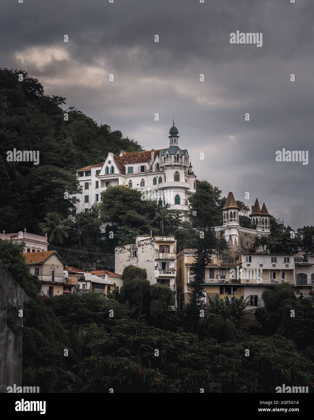 RIO DE JANEIRO, BRAZIL - Apr 08, 2021: A vertical shot of a castle in ...