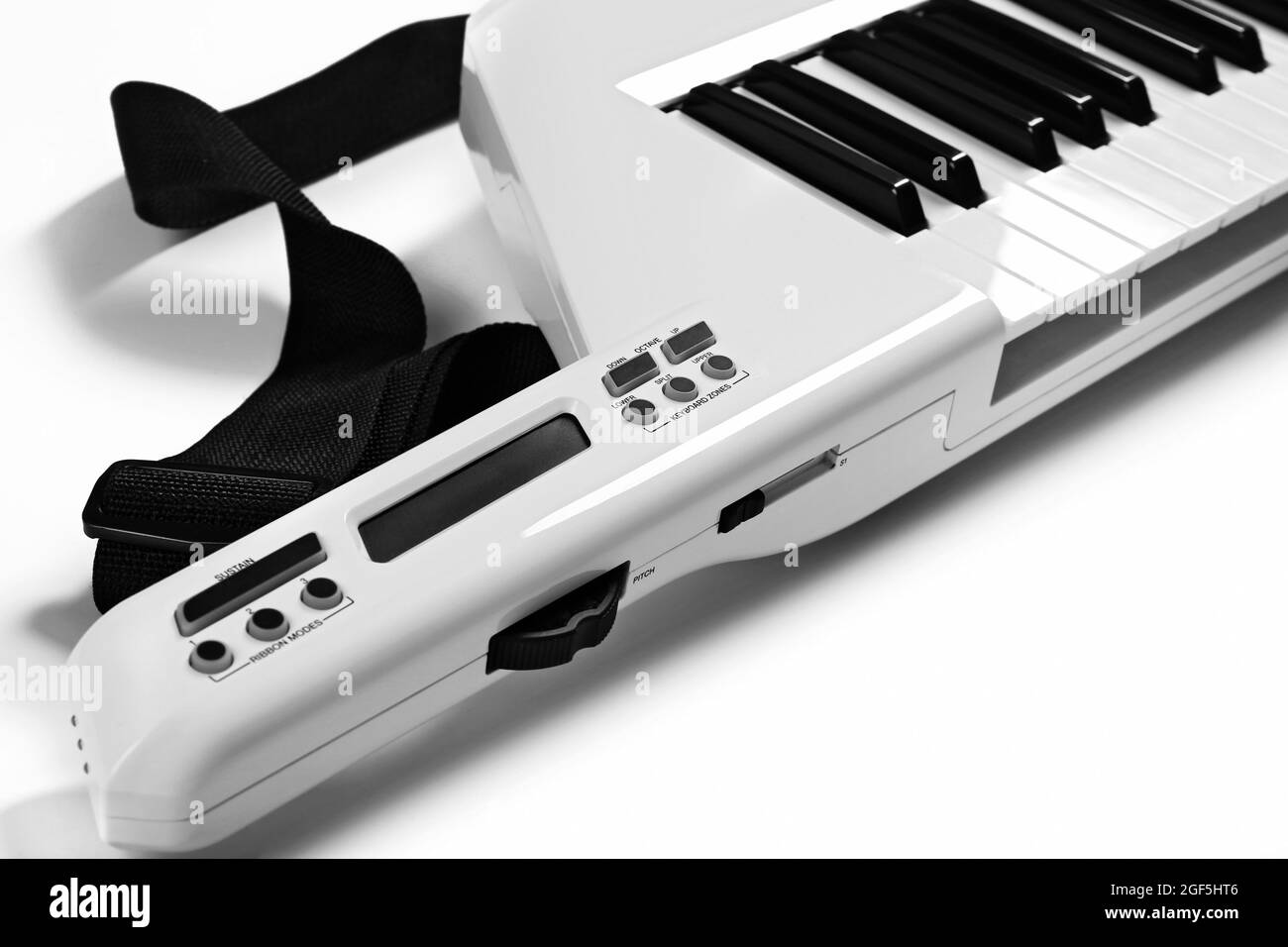 Keyboard of synthesizer closeup Stock Photo - Alamy