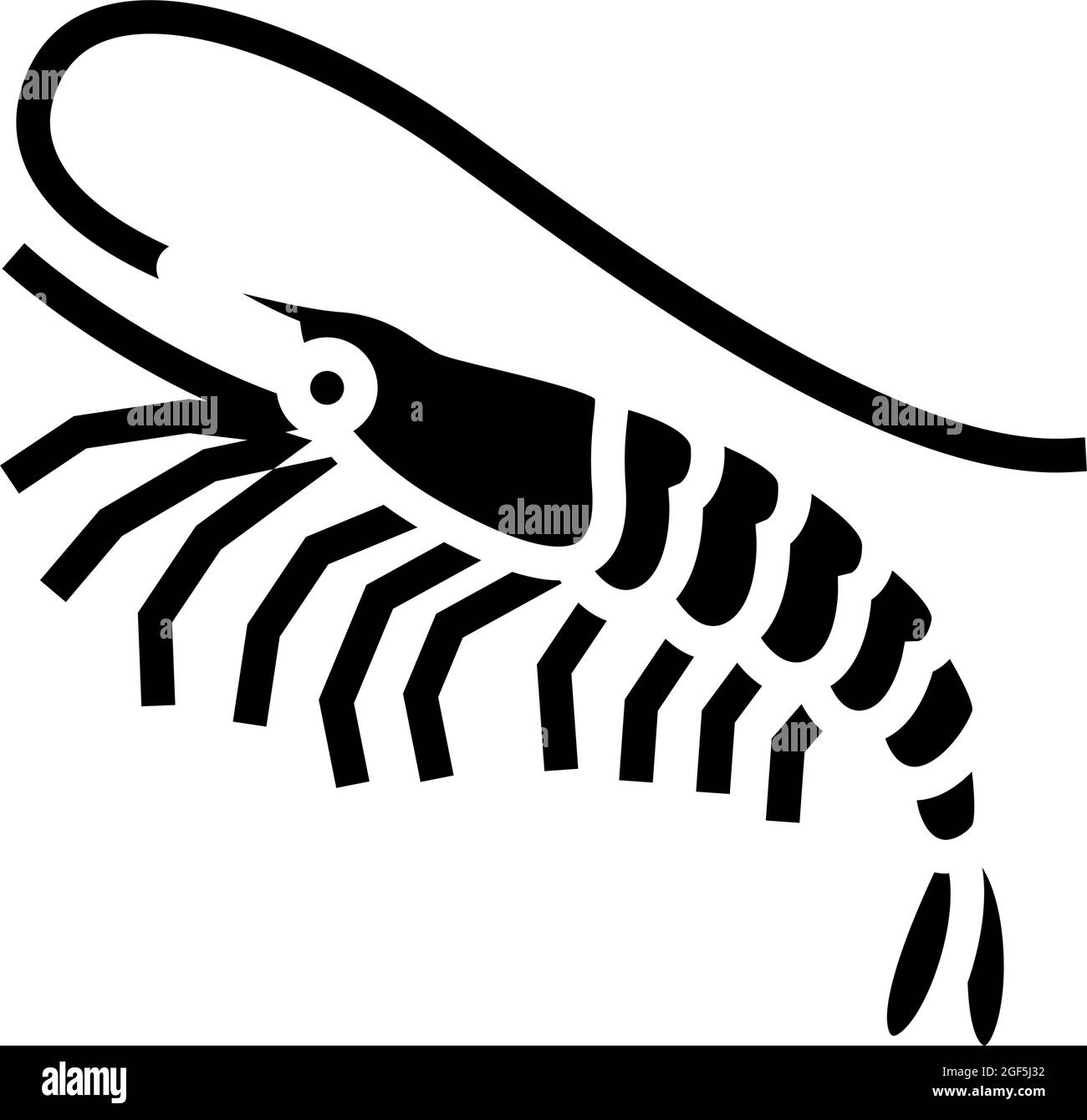 white leg shrimp glyph icon vector illustration Stock Vector Image ...