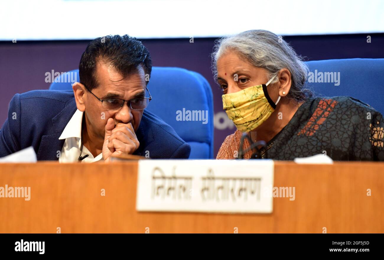 NEW DELHI, INDIA - AUGUST 23: Union Minister for Finance & Corporate Affairs Nirmala Sitharaman ...