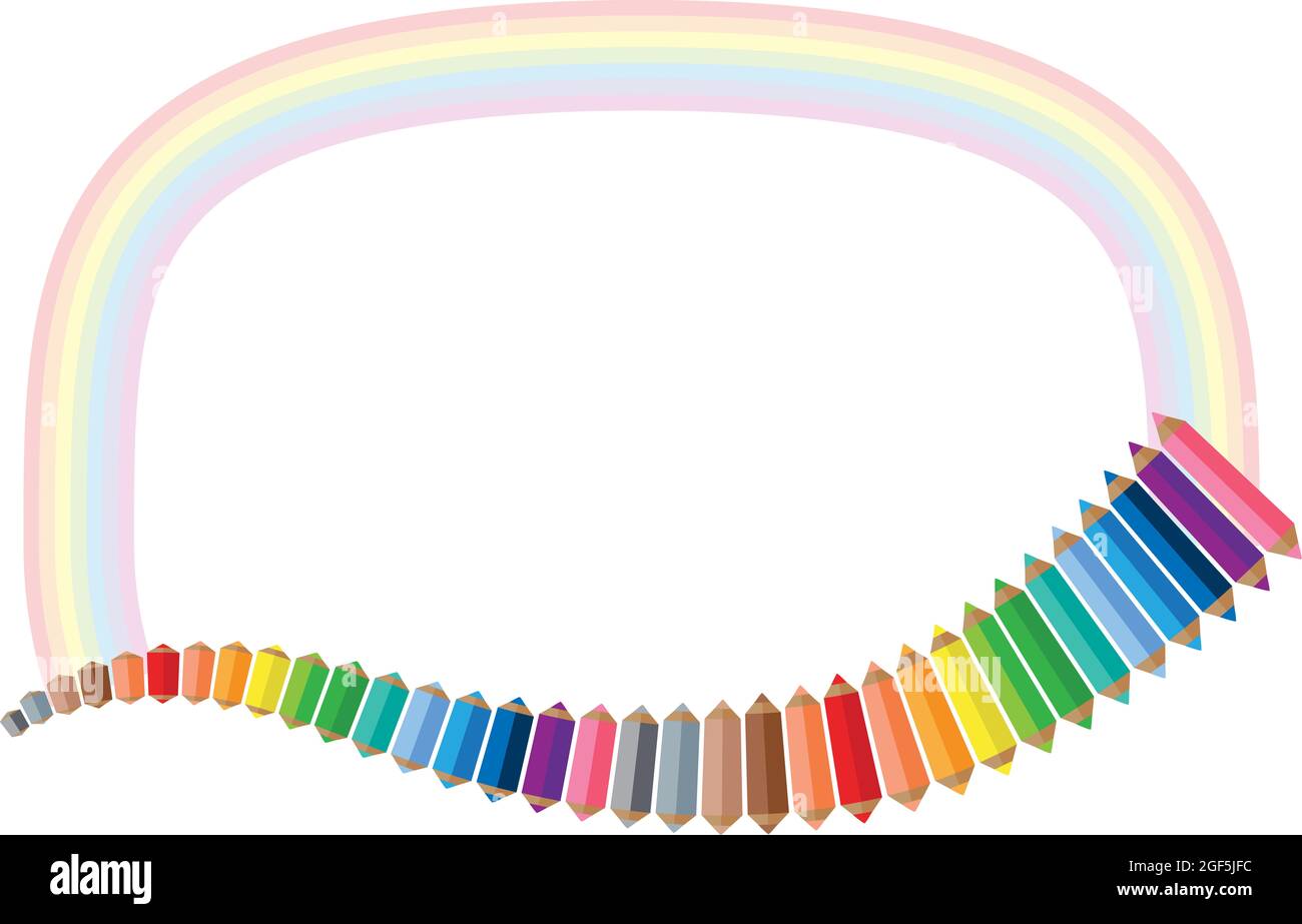 rainbow colour pencil set Stock Photo - Alamy