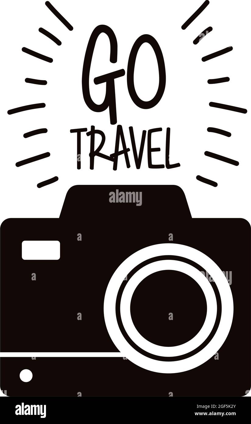 travel lettering with camera label Stock Vector Image & Art - Alamy