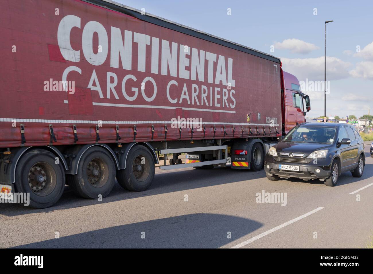 HGV Continental Cargo Carriers lorry on road at South London A2 ...