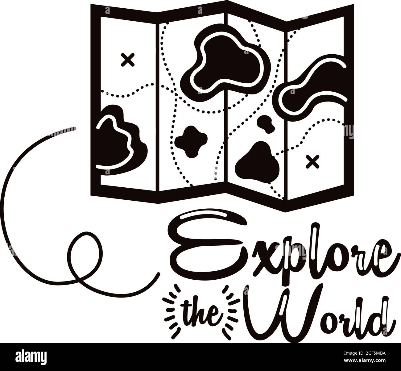 travel lettering with paper map label Stock Vector Image & Art - Alamy