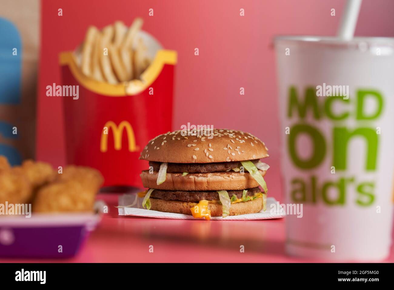McDonald's Burger Shake and Fries Stock Photo - Alamy