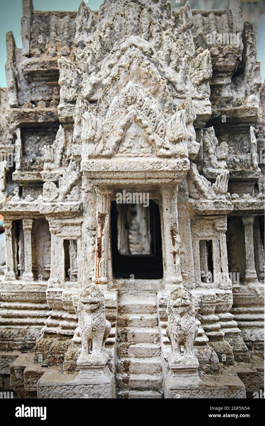 A close-up shot of a mini replica of Angkor Wat Stock Photo - Alamy