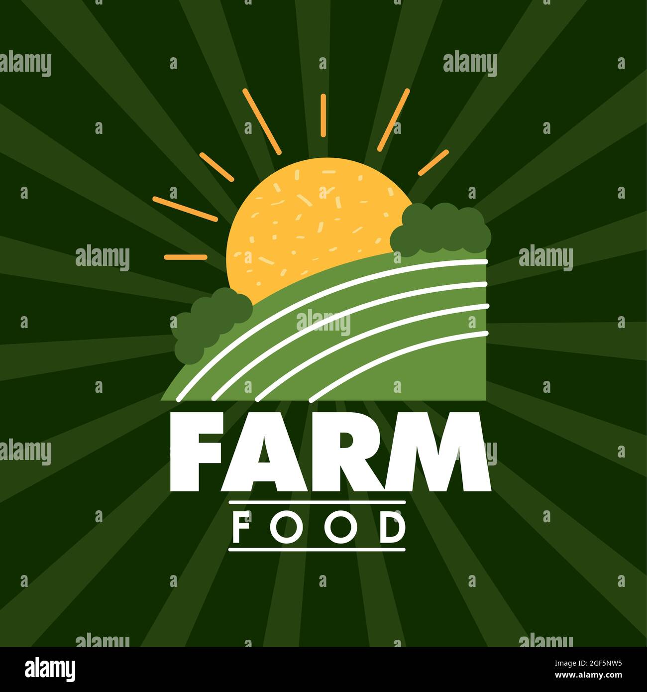 farm food poster with field and sun Stock Vector Image & Art - Alamy