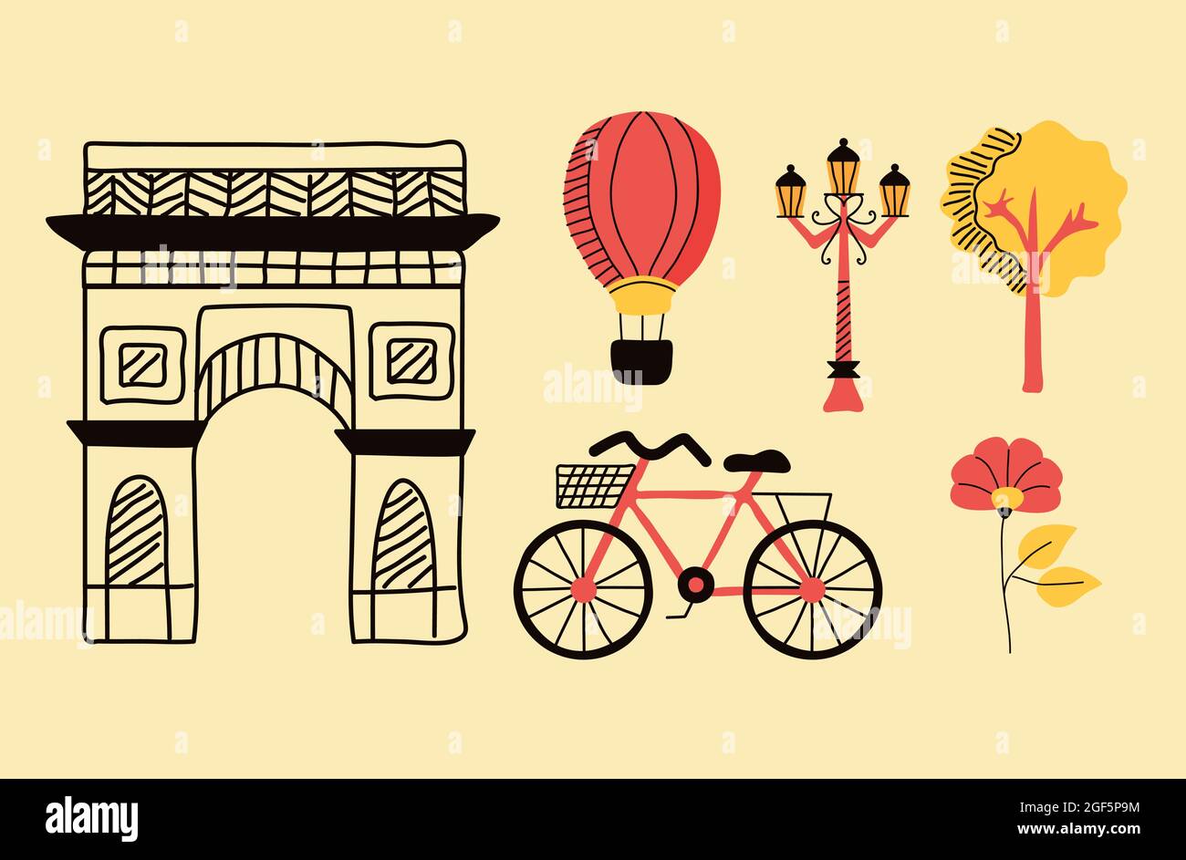 paris country set six icons Stock Vector Image & Art - Alamy