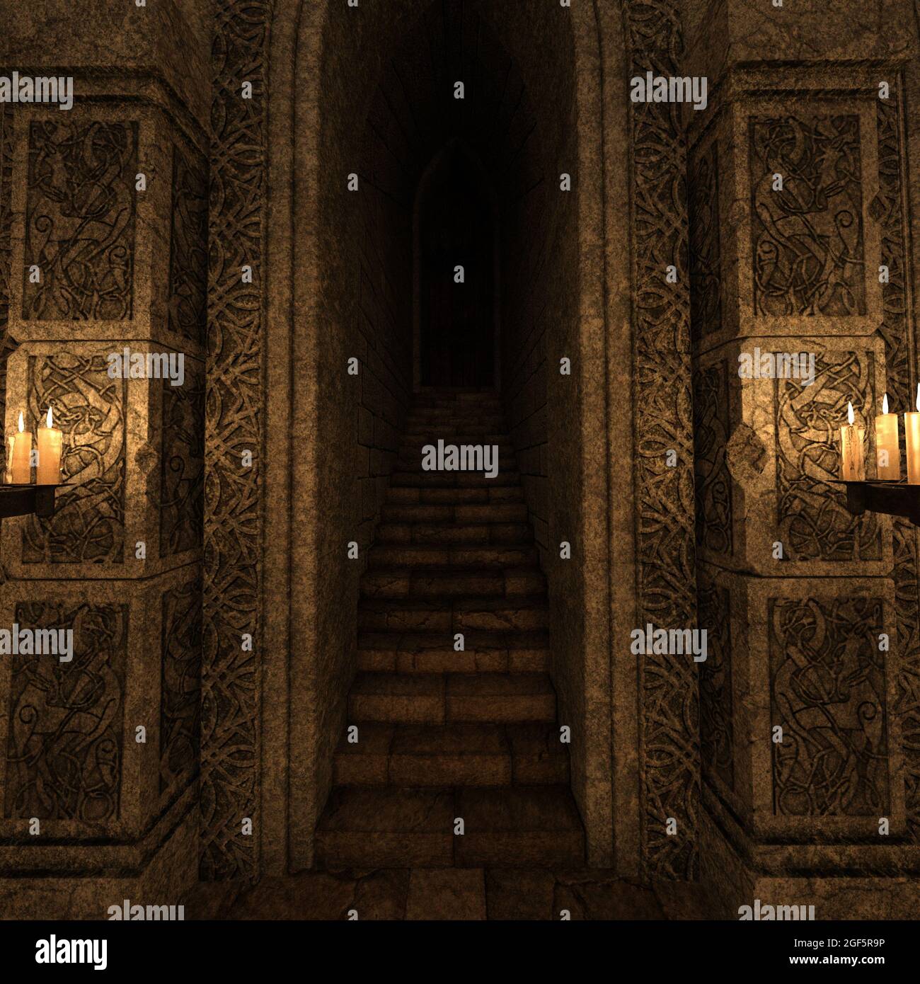 3d-illustration of a scary crypt with candles in a tomb Stock Photo - Alamy