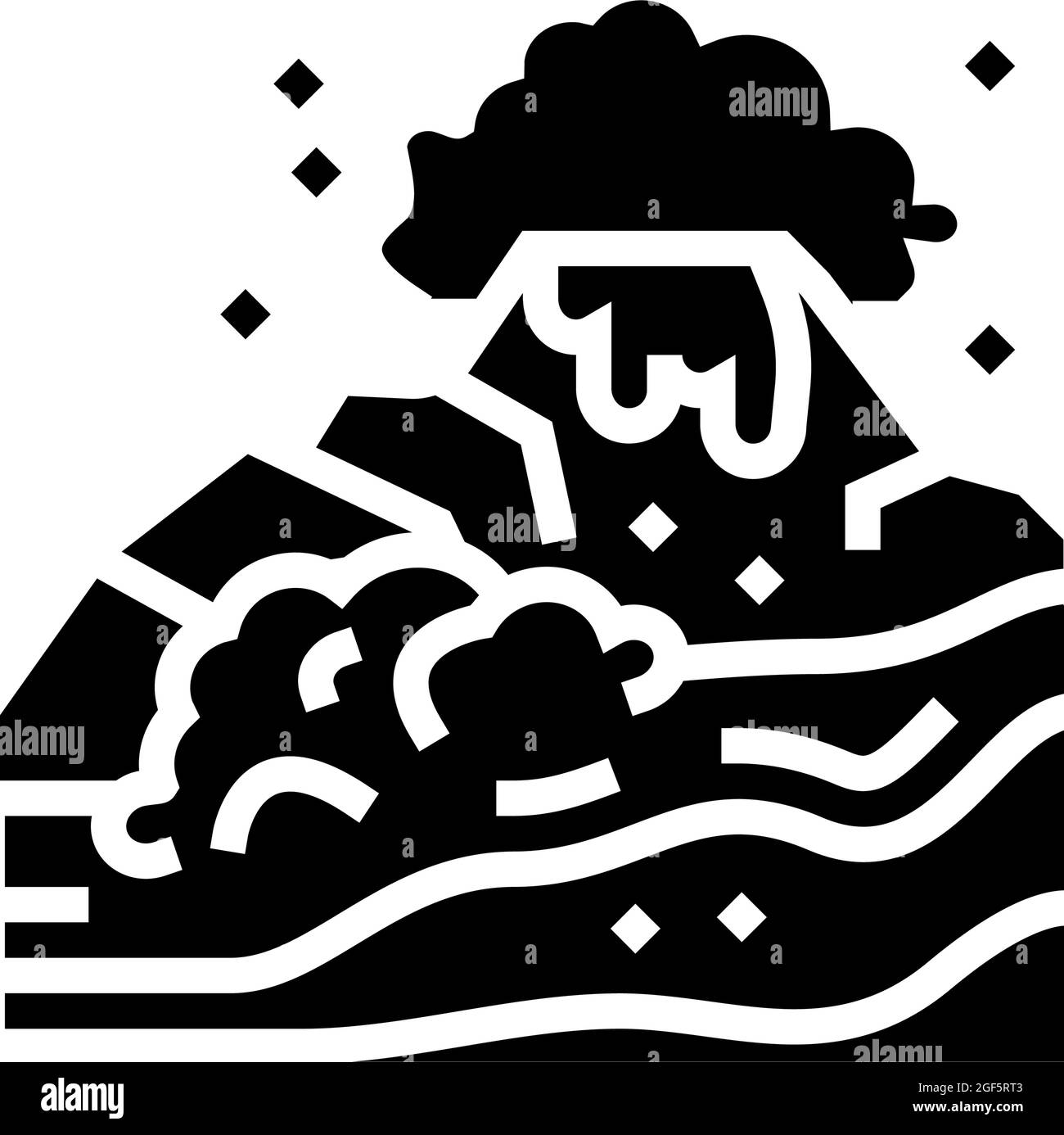 volcano hawaii glyph icon vector illustration Stock Vector Image & Art ...