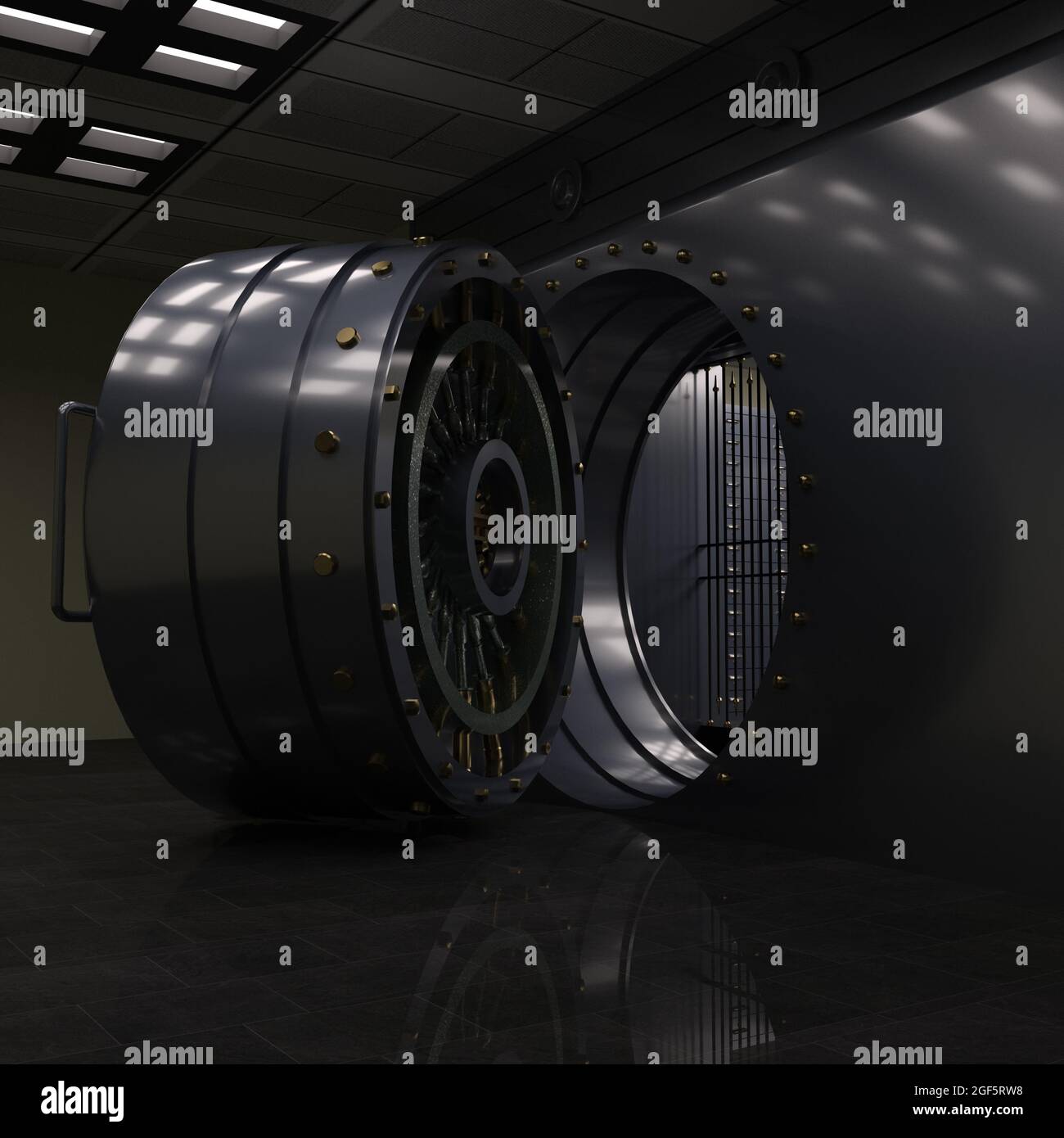 3D-illustration of an engine room in a science fiction starship Stock ...