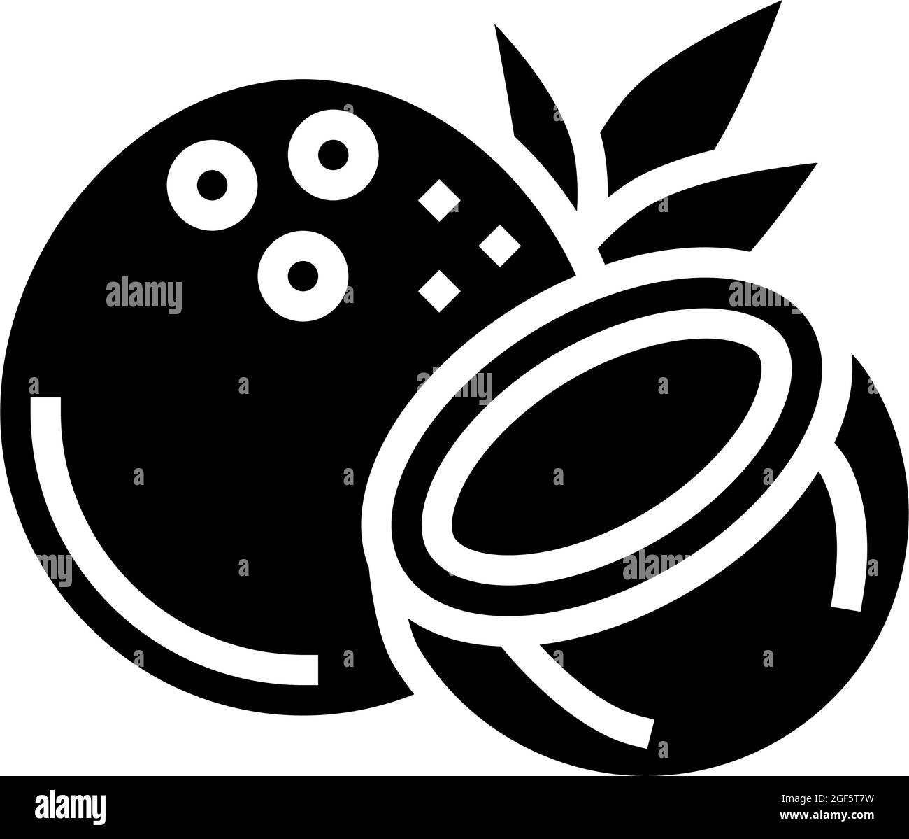 coconut exotic nut glyph icon vector illustration Stock Vector Image ...