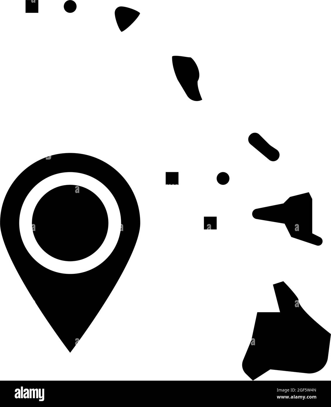 island hawaii map location glyph icon vector illustration Stock Vector ...