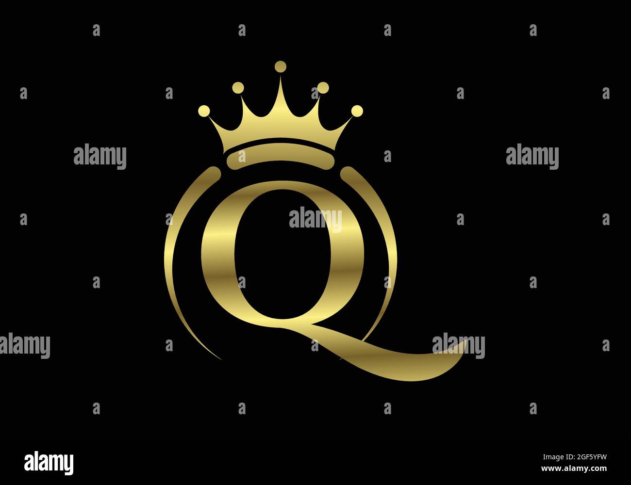 Initial Q monogram alphabet with a crown. Royal, King, queen luxury ...