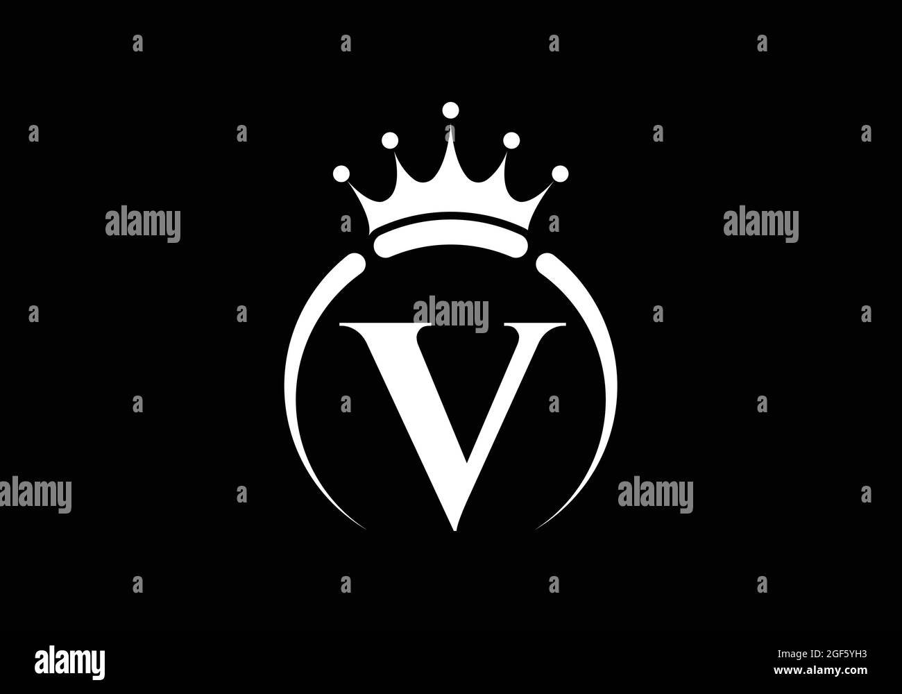 Initial V monogram alphabet with a crown. Royal, King, queen luxury ...