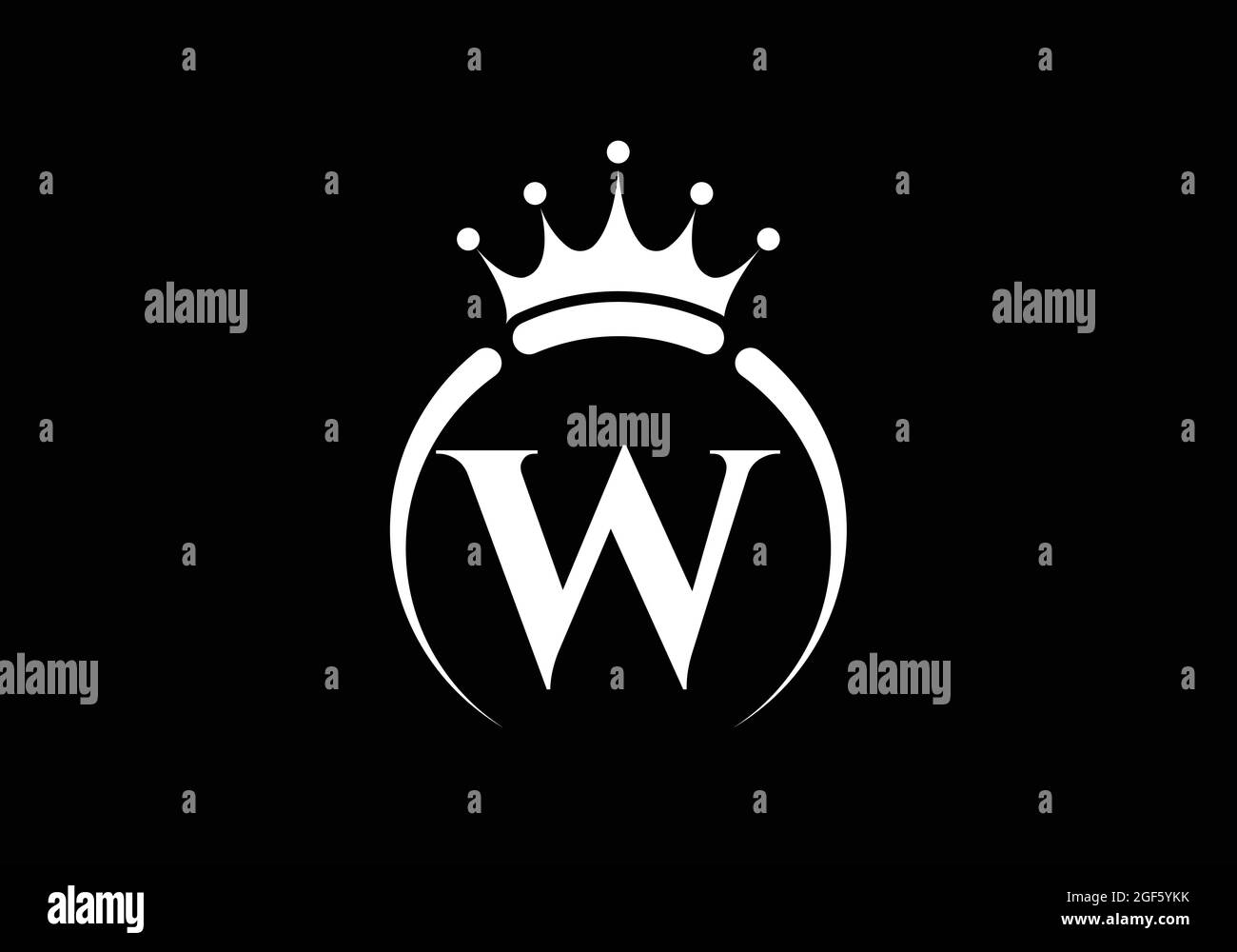 Initial W monogram alphabet with a crown. Royal, King, queen luxury ...