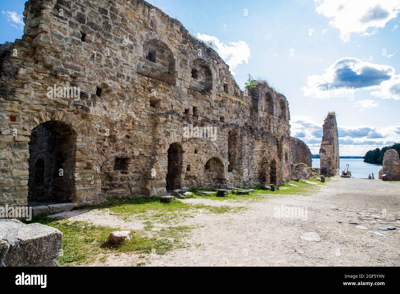 castle ruins in the town of Koknese Stock Photo - Alamy