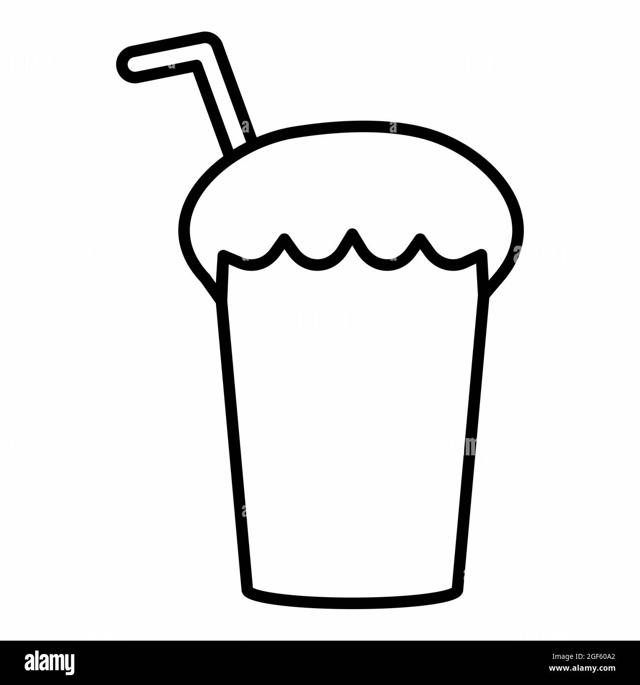 Icon Vector of Chocolate Shake - Line Style - Simple illustration ...