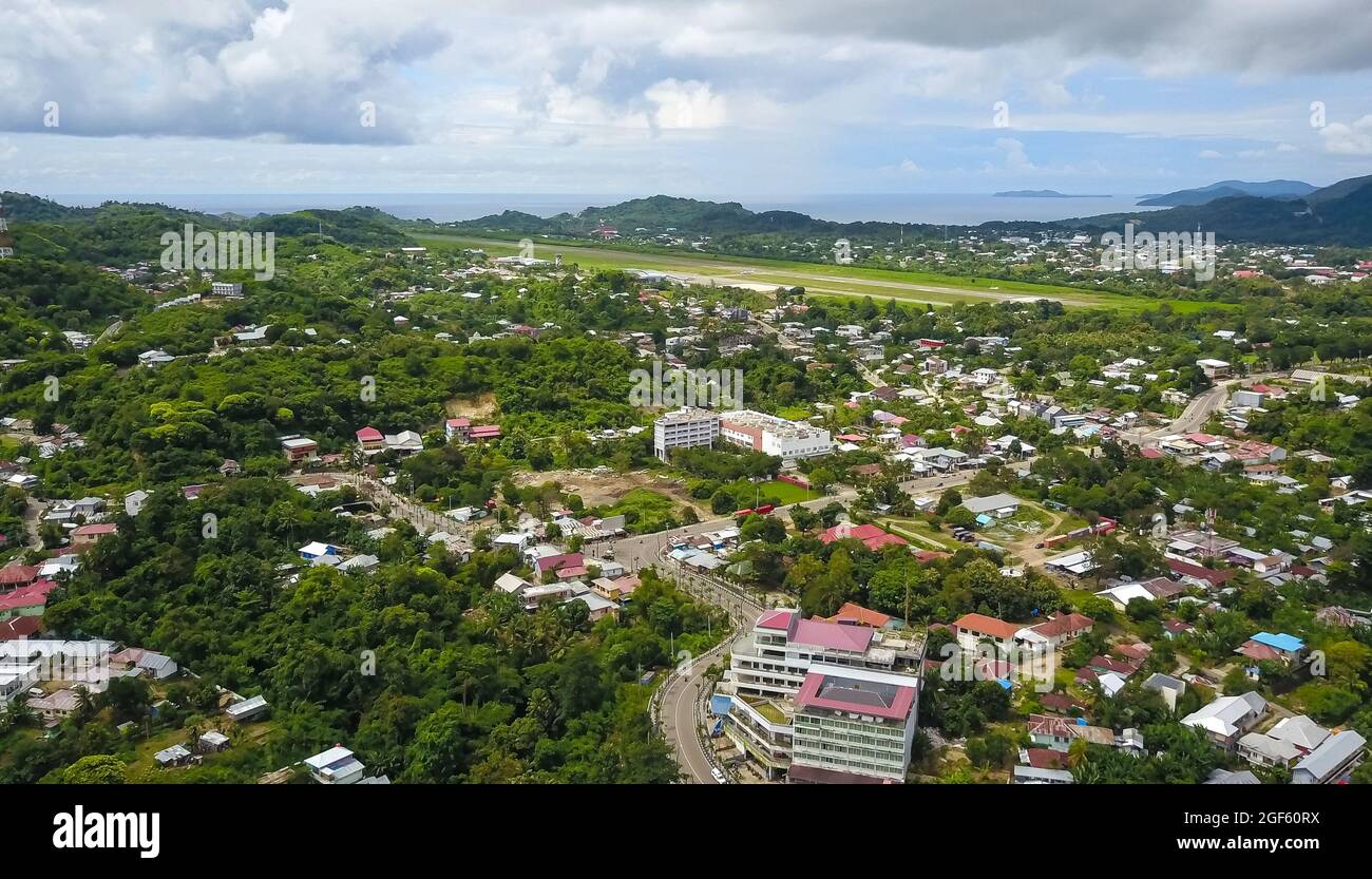 Aerial view of Labuan Bajo city from above Stock Photo - Alamy
