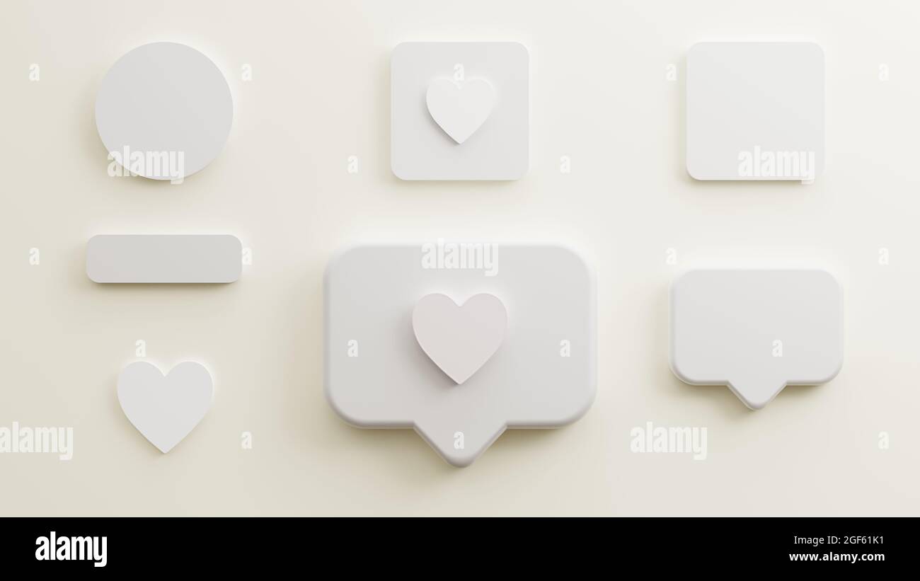 mockup white paper love, business cards or poster, button and circle ...