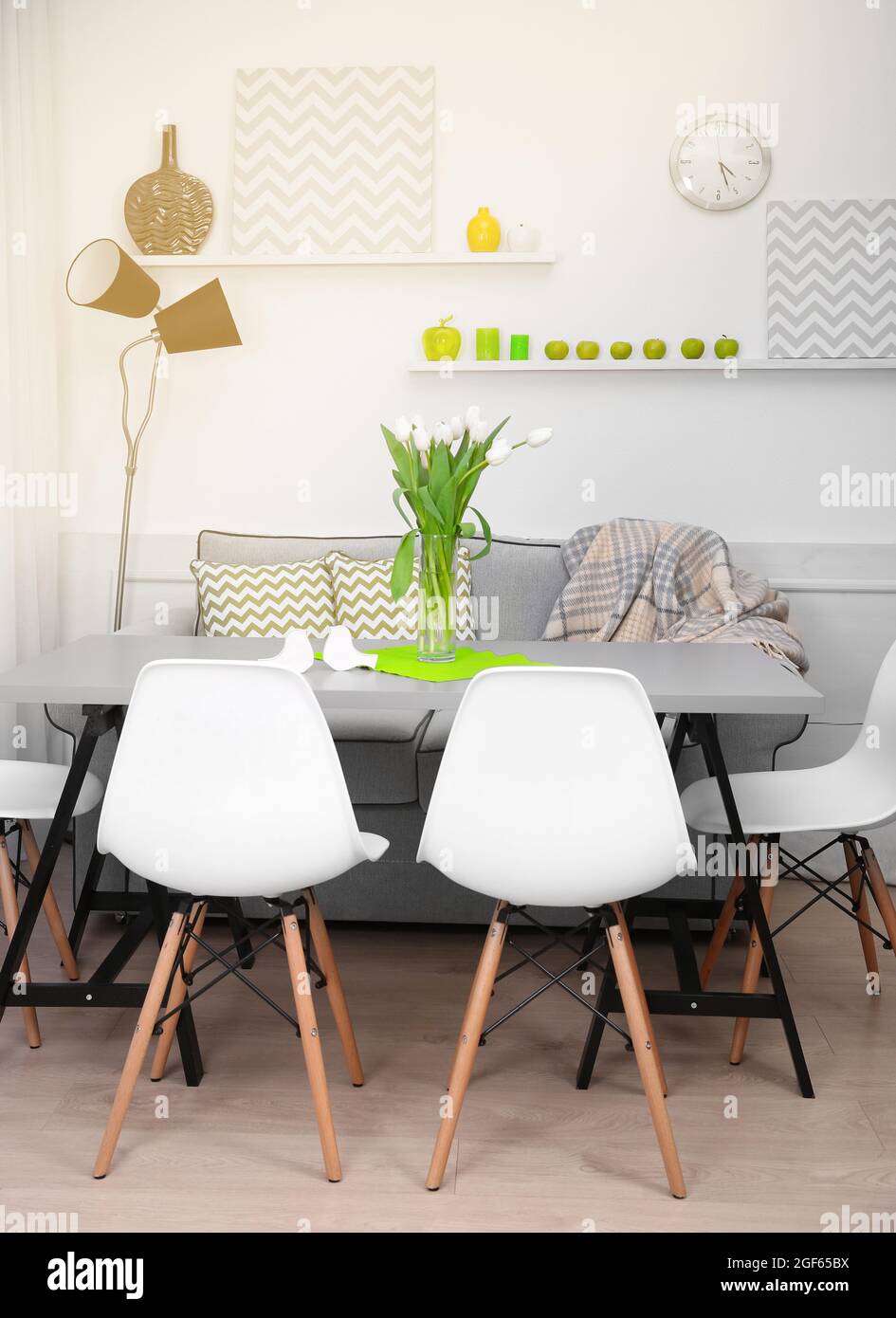 Dining table in home interior Stock Photo - Alamy