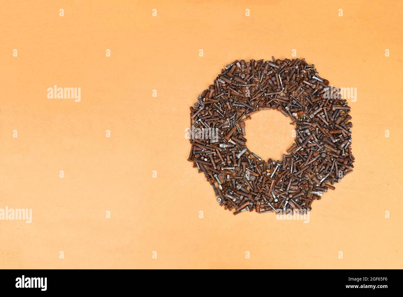 Steel Hex Nut Rusty Ocher Background Texture Bolt Plain Stainless ...