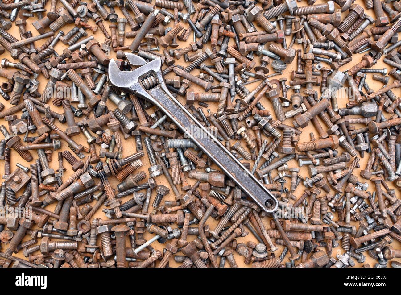 Wrench Tool Mechanical Steel Hex Nut Rusty Ocher Stock Photo - Alamy