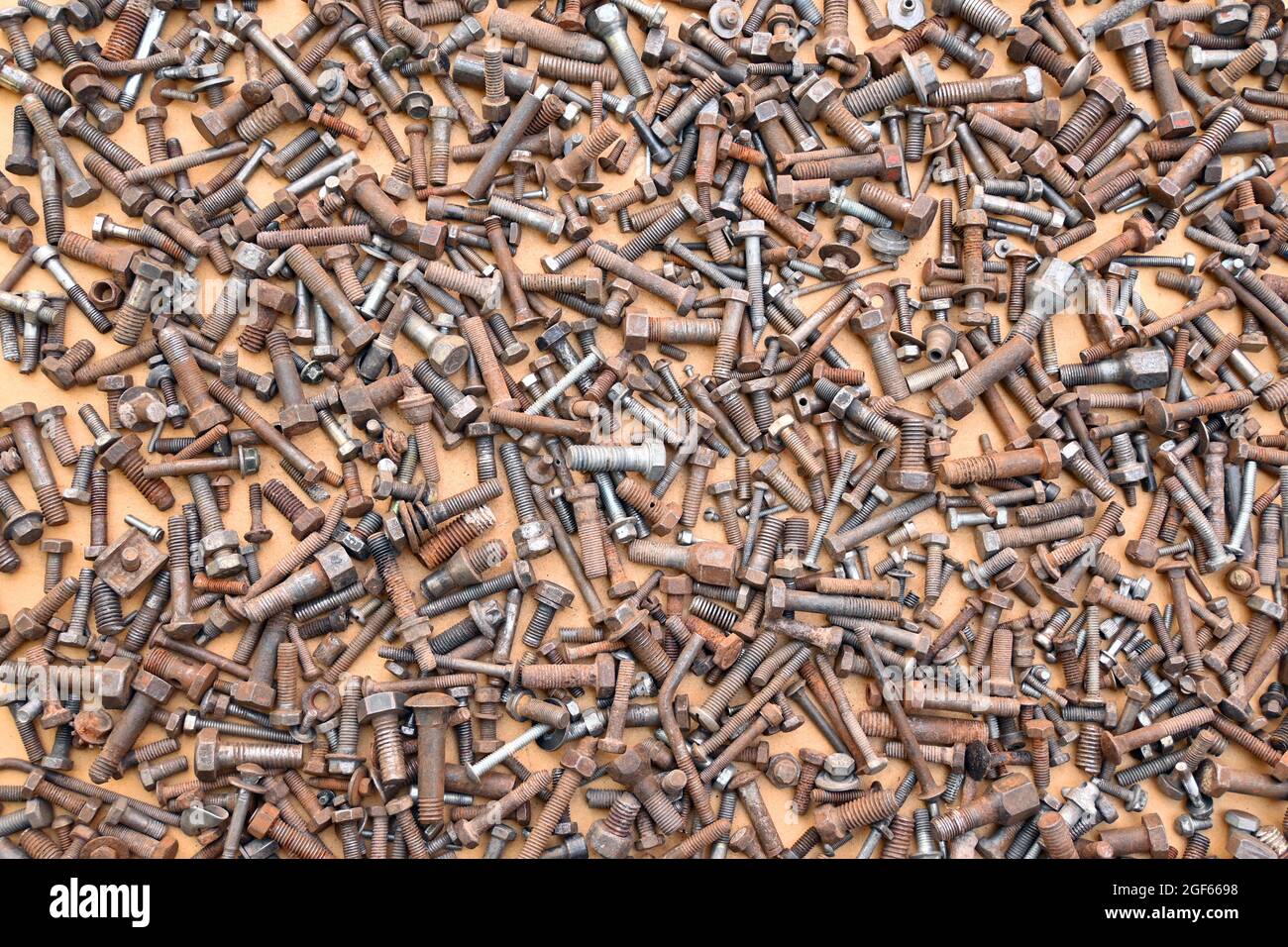 Steel Hex Nut Rusty Ocher Background Texture Bolt Plain Stainless ...