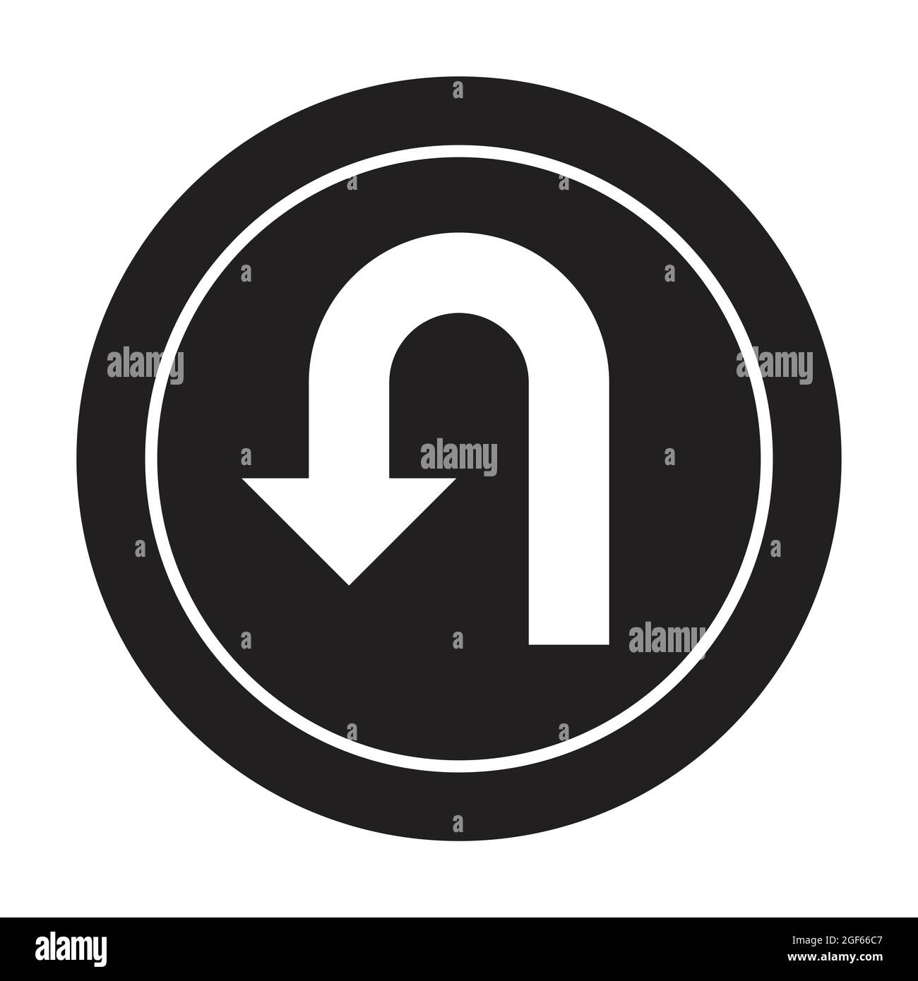 U-turn traffic sign icon vector road sign navigation concept for your ...