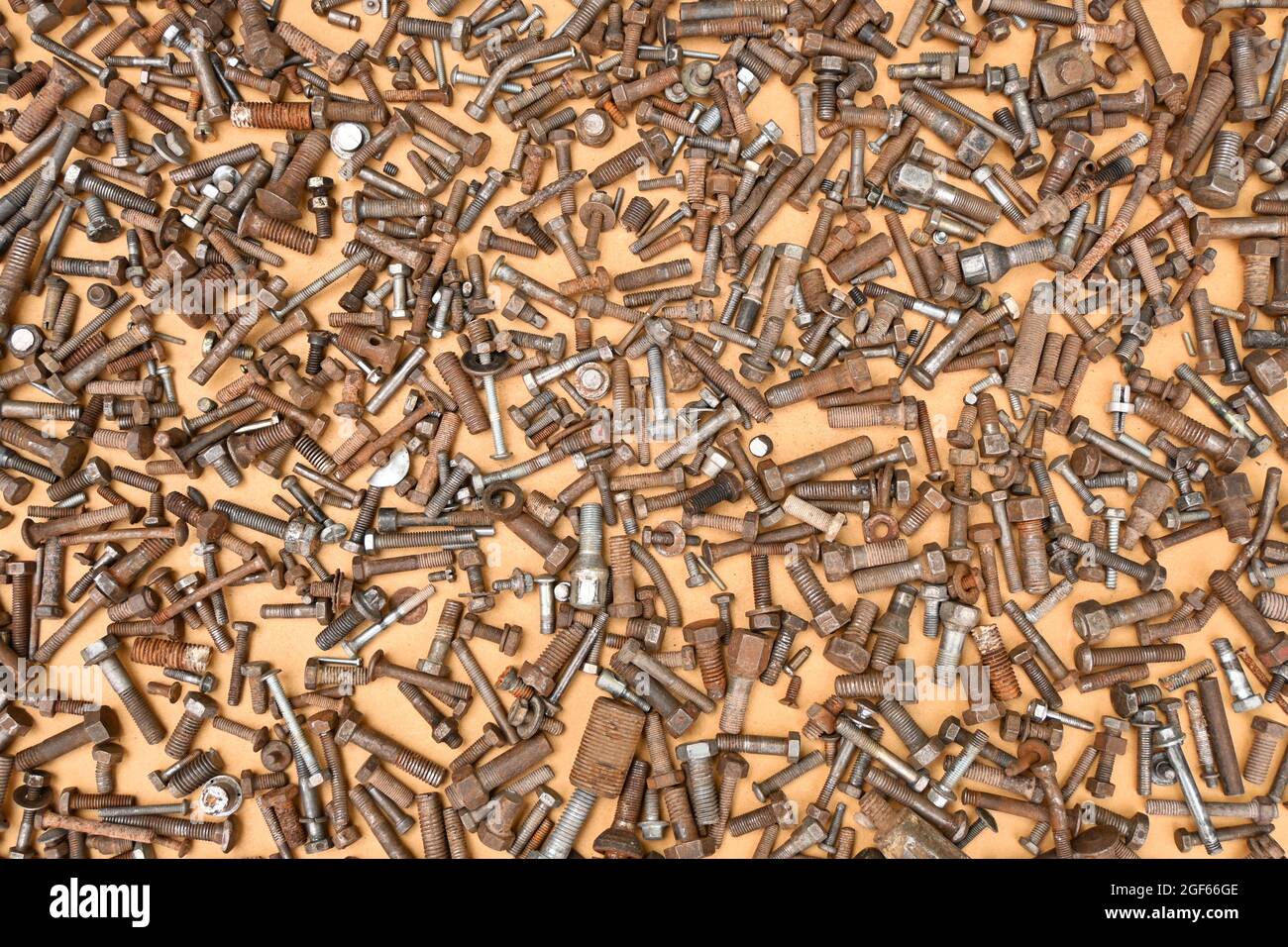 Steel Hex Nut Rusty Ocher Background Texture Bolt Plain Stainless ...