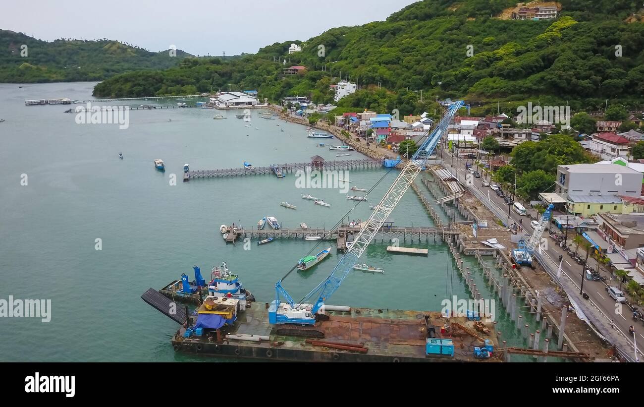 Aerial Labuan Bajo Port gate to the famous Komodo Island in East Nusa ...