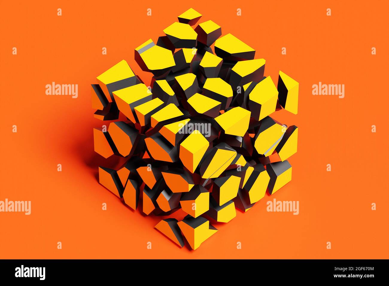 3D rendering of a volumetric shape of a cube. The geometry of shapes ...
