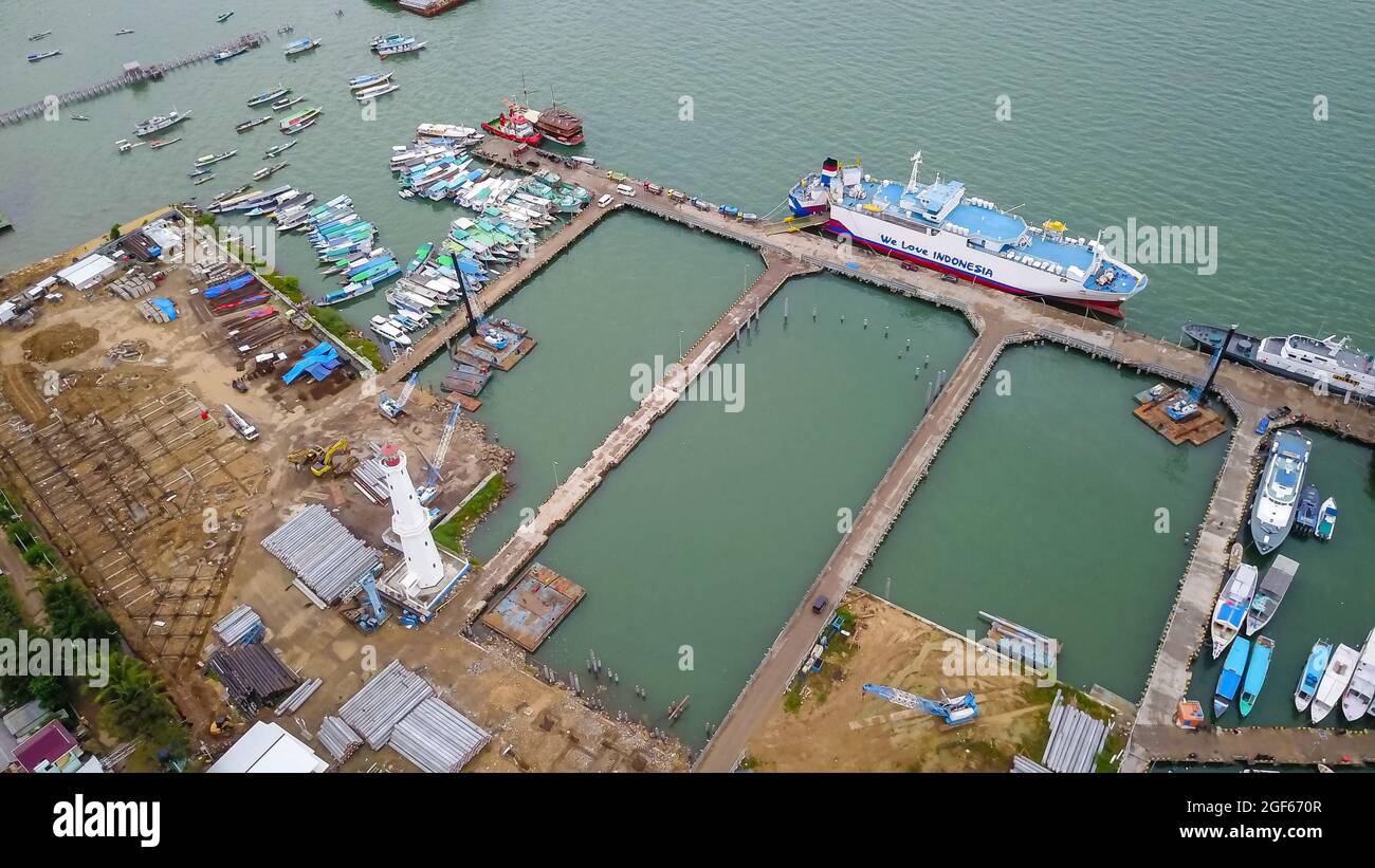 Aerial Labuan Bajo Port gate to the famous Komodo Island in East Nusa ...