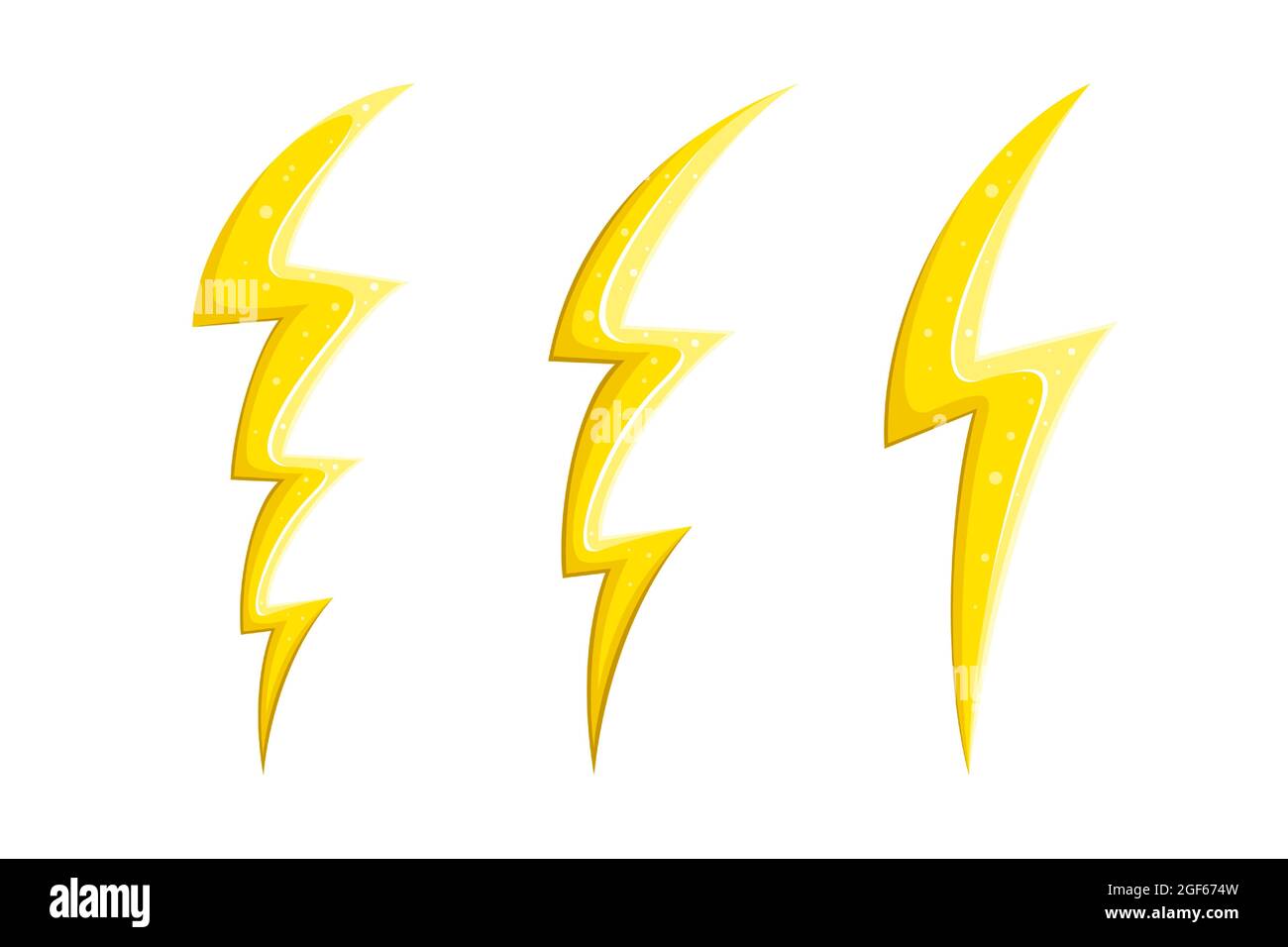 Electric lightnings and flashes in comic style. Cartoon lightnings set ...