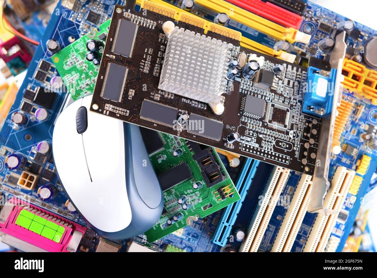 Computer motherboards with mouse, close up Stock Photo - Alamy