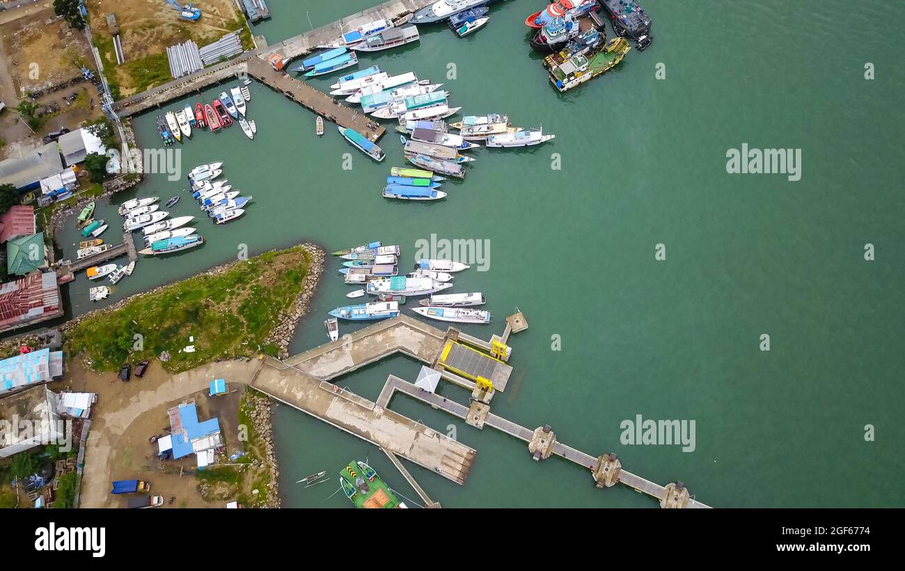 Aerial Labuan Bajo Port gate to the famous Komodo Island in East Nusa ...