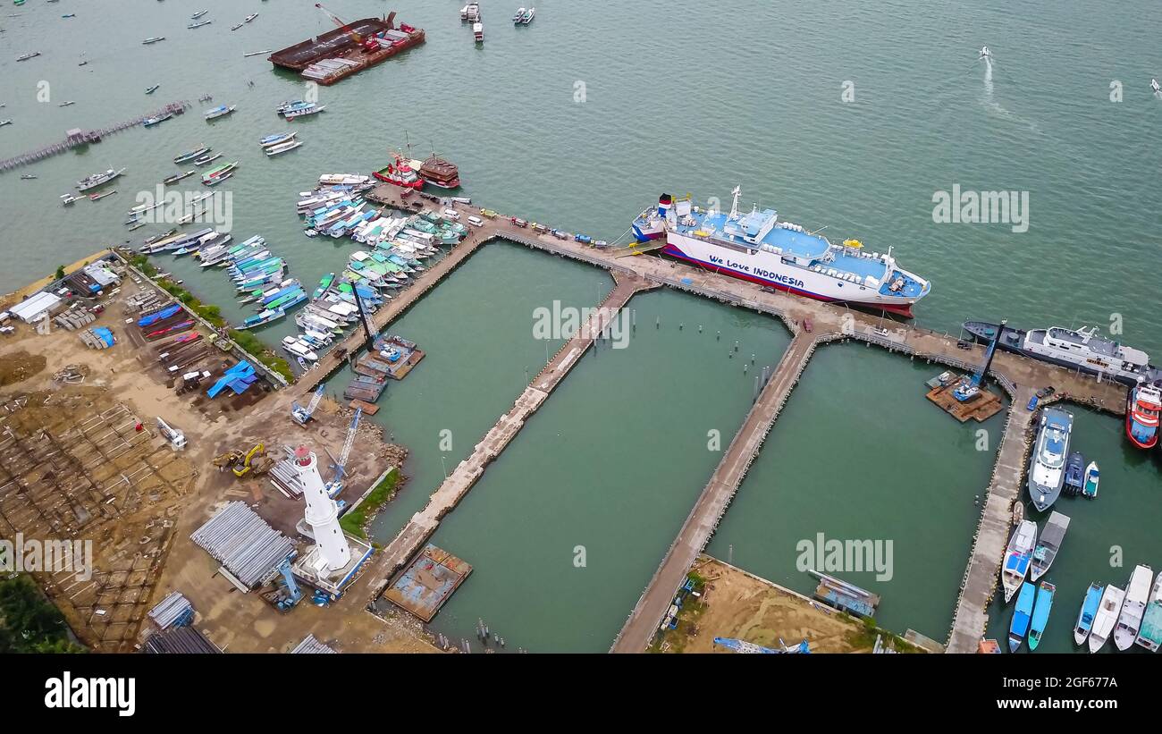 Aerial Labuan Bajo Port gate to the famous Komodo Island in East Nusa ...