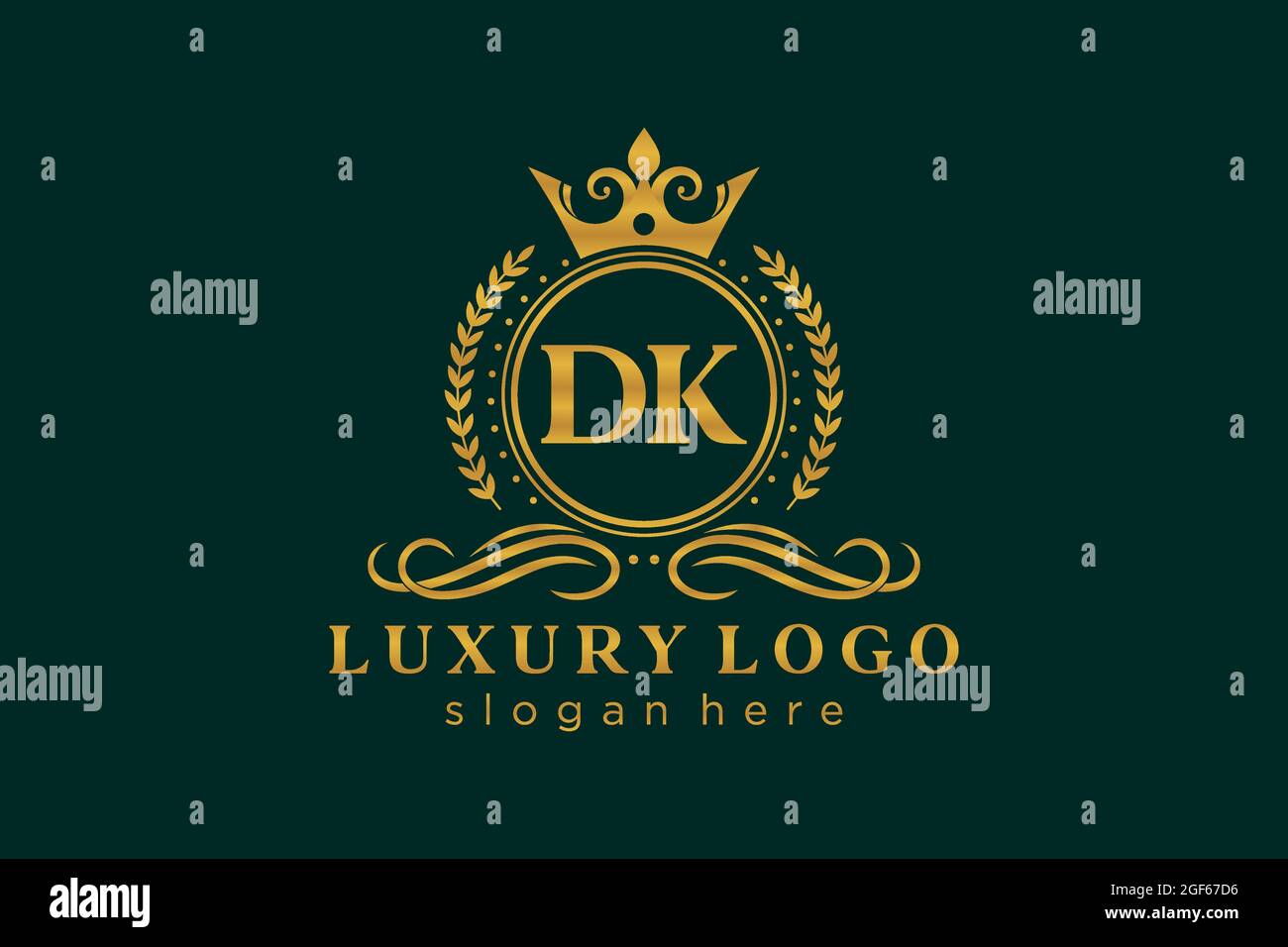DK Letter Royal Luxury Logo template in vector art for Restaurant ...