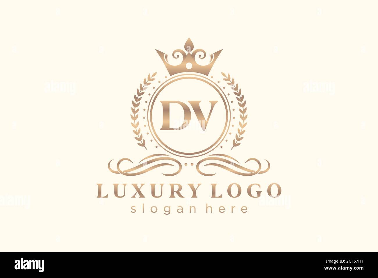 DV Letter Royal Luxury Logo template in vector art for Restaurant ...