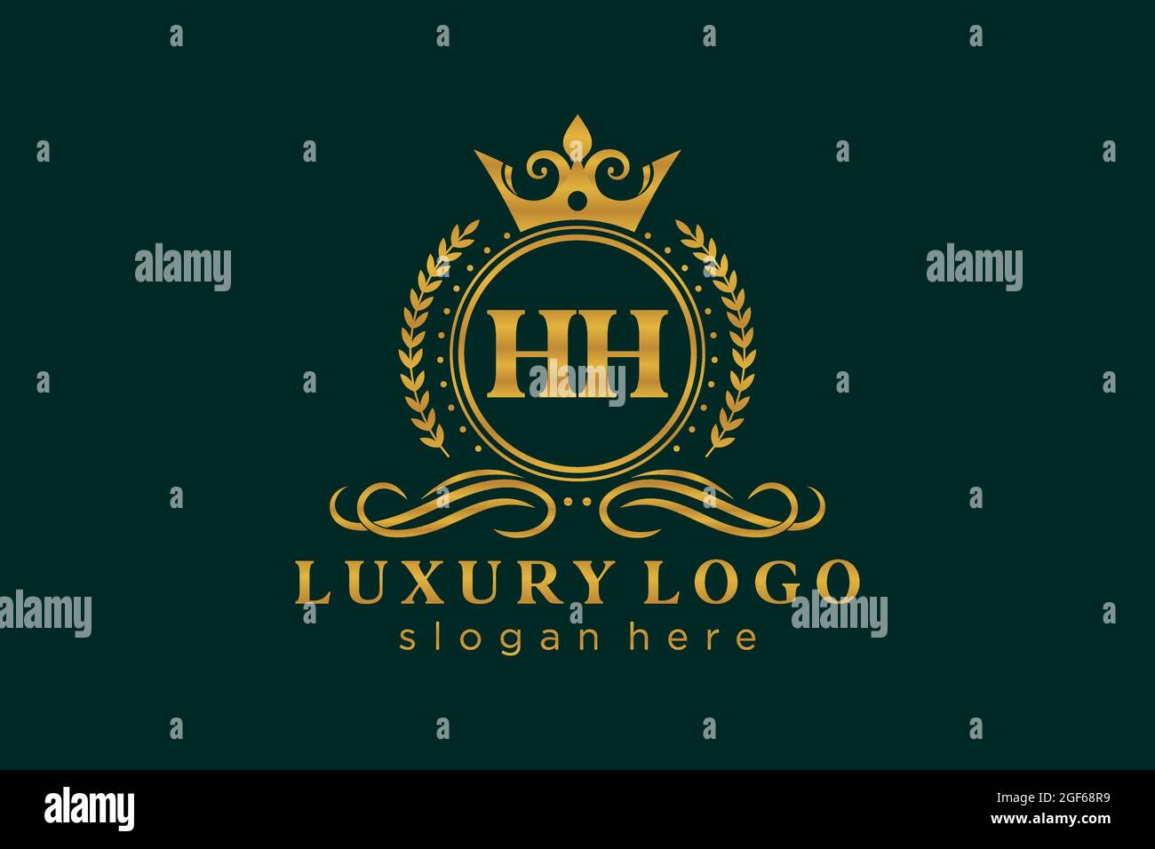 HH Letter Royal Luxury Logo template in vector art for Restaurant ...